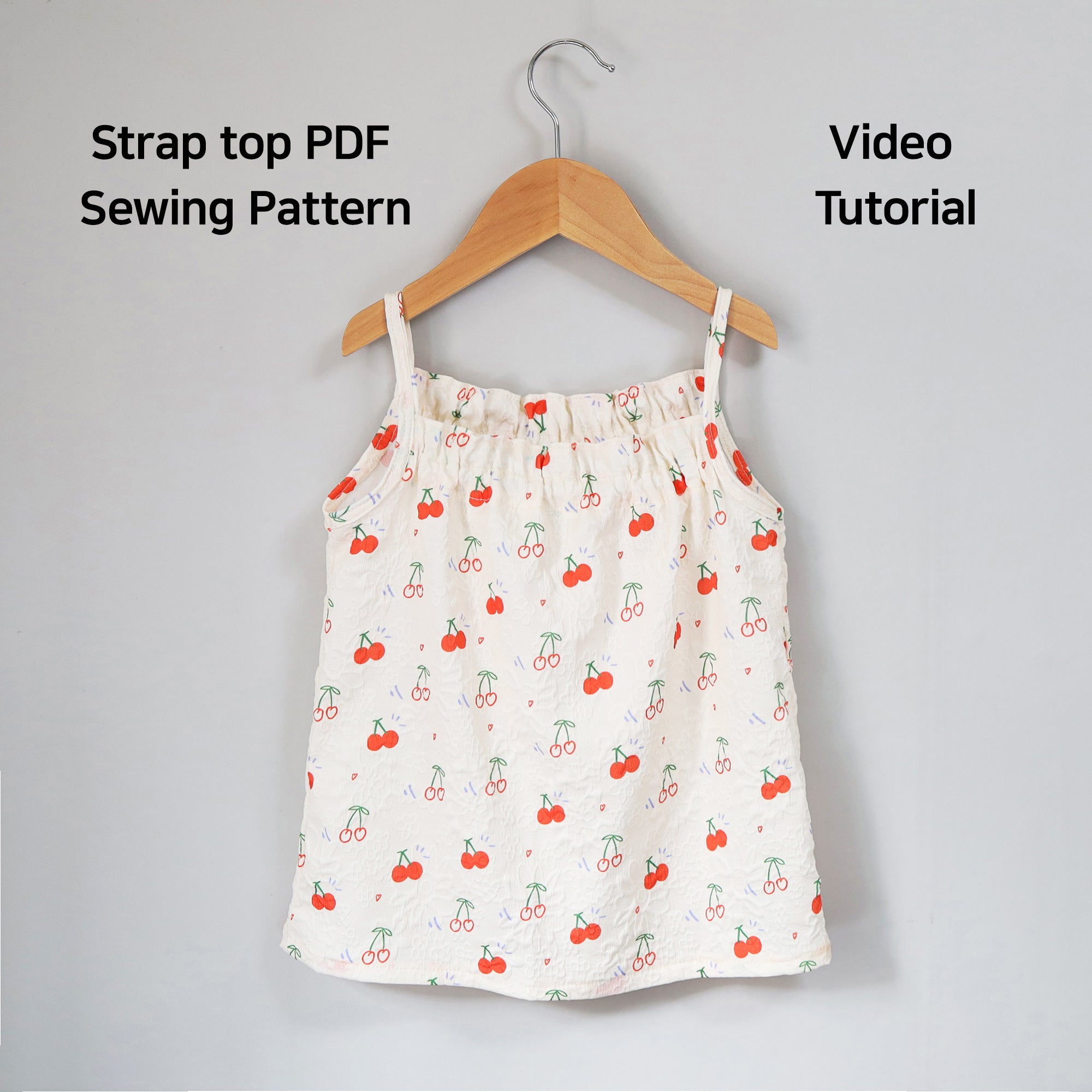 Strap top PDF Sewing Pattern, girls strap top, toddler shirt pattern