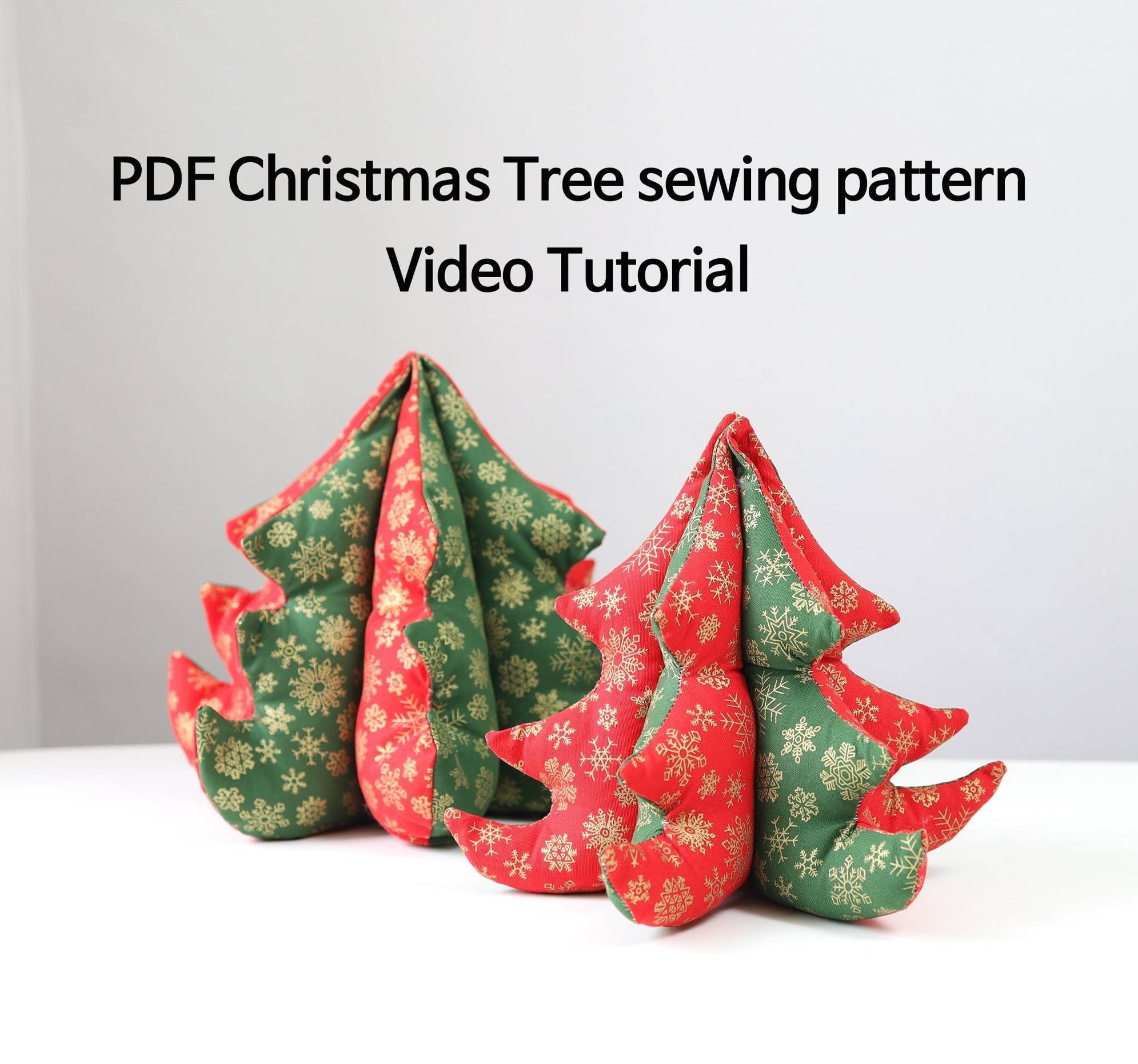 PDF Christmas Tree sewing pattern, 4 sizes, Sewing pattern for Christm ...