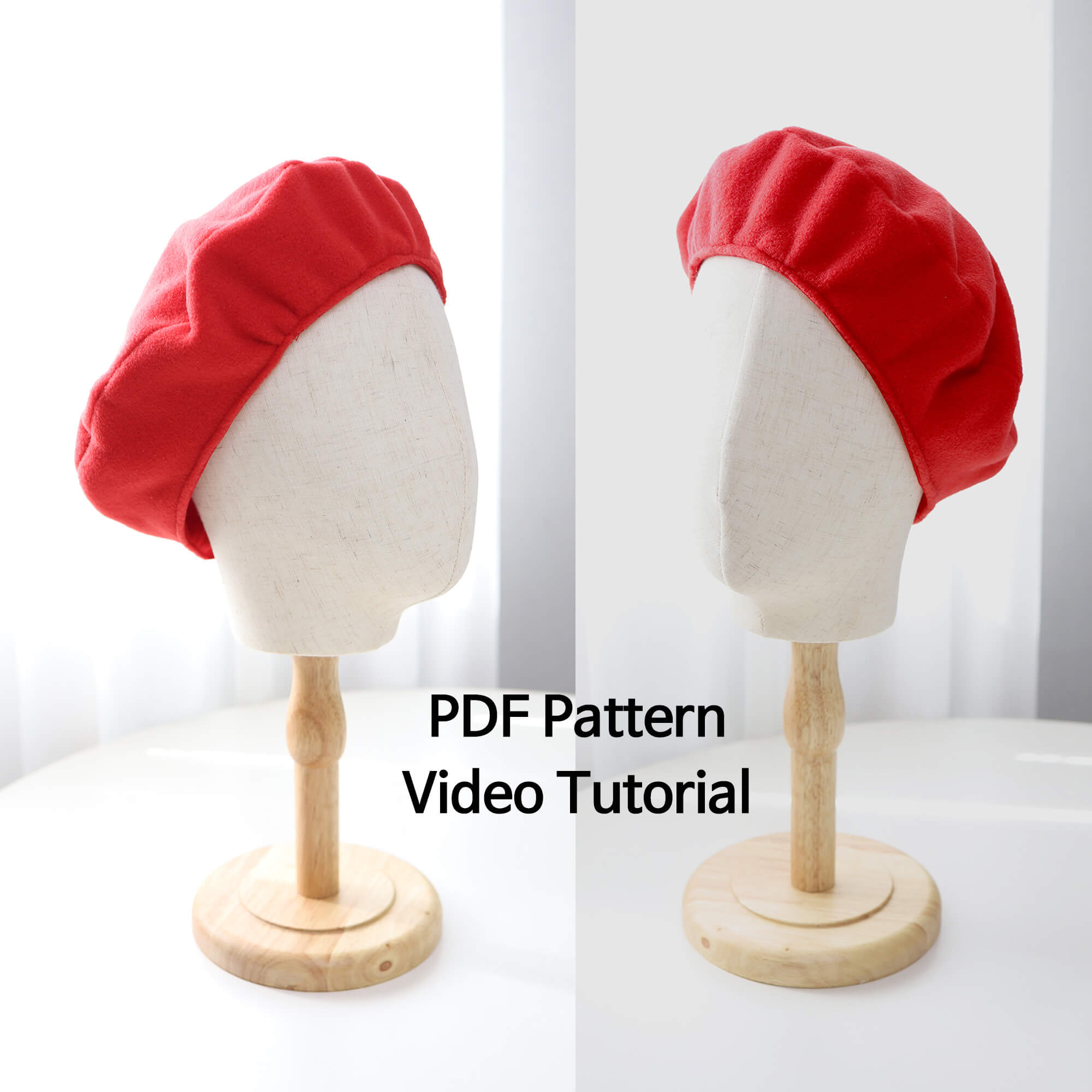 Beret Hat PDF Pattern, Women Hat Sewing pattern, Easy Sewing, video Tu ...